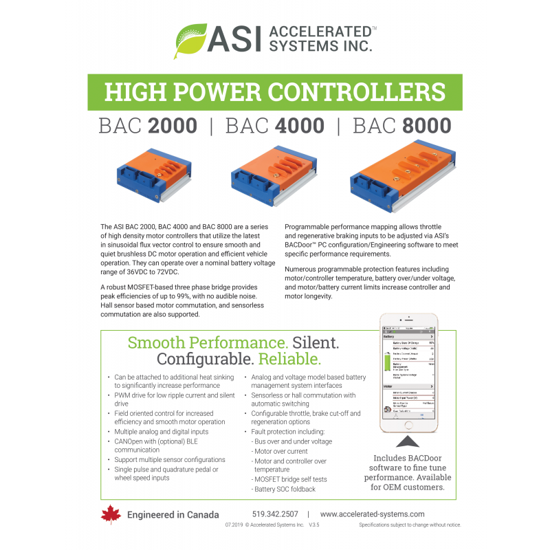ASI BAC 4000 Krmilnik za Električna Vozila